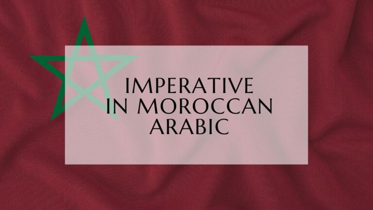 Imperative In Moroccan Arabic - Lingualid