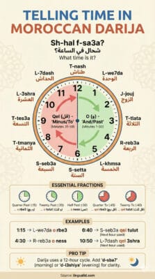 How To Tell The Time In Moroccan Arabic [AUDIO] - Lingualid