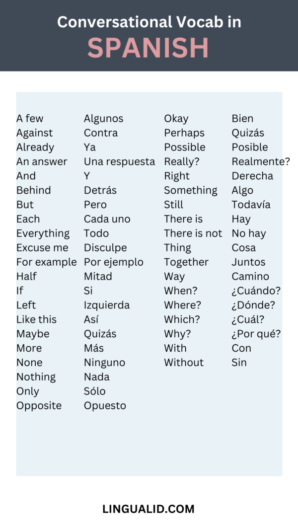 Top 200 Common Nouns In Spanish [AUDIO included] - Lingualid