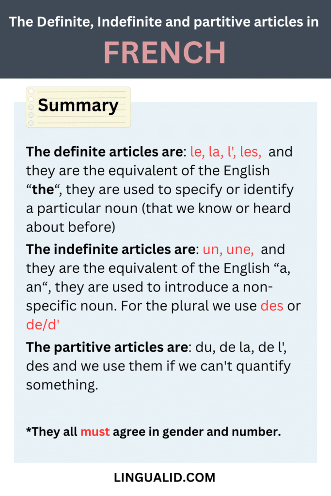 Guide To Articles In French: Definite, Indefinite and Partitive