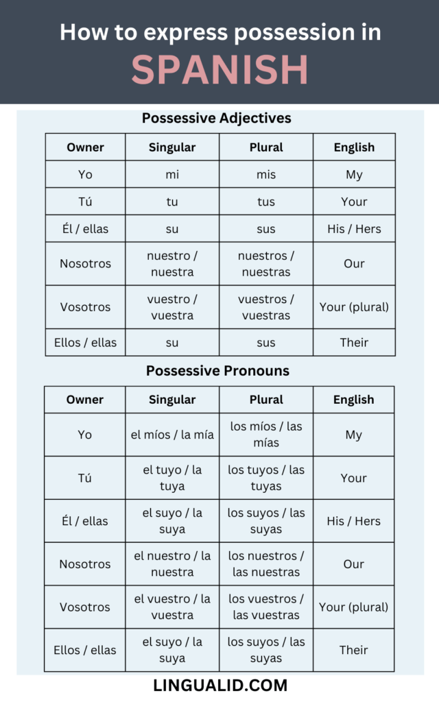 How To Express Possession In Spanish - The Complete Guide