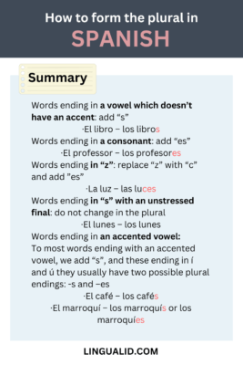 The Plural In Spanish - The Definitive Guide - Lingualid