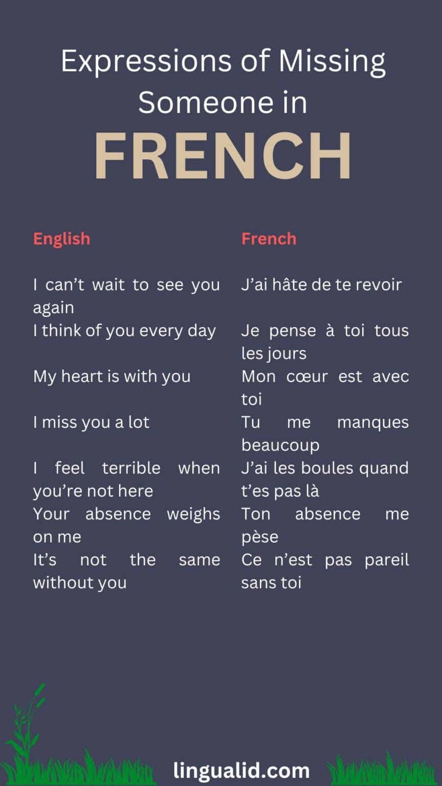 Sweet Romantic Phrases in French for Lovers