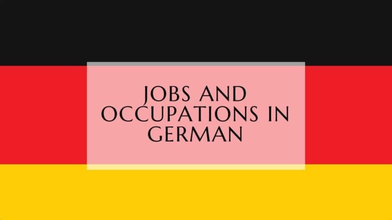 Jobs And Occupations in German: List Of 100 Jobs