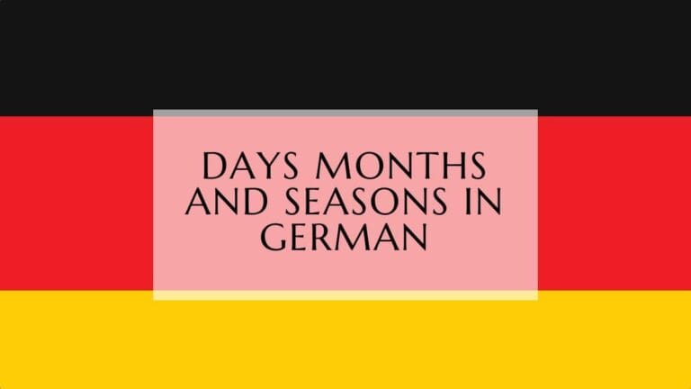 Days Months And Seasons In German - Lingualid