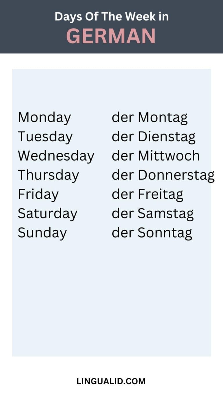 Days Months And Seasons In German - Lingualid