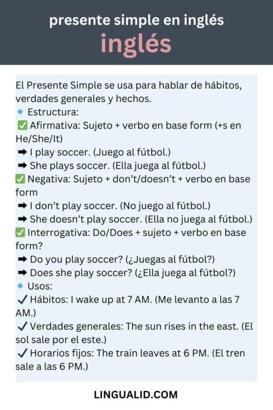 Guía práctica del presente simple en inglés | Aprende ya