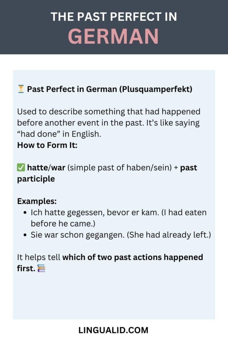Simple Guide to Past Perfect in German Language
