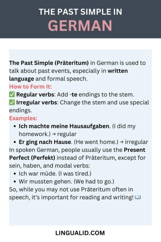 Learn Past Simple in German: A Complete Guide